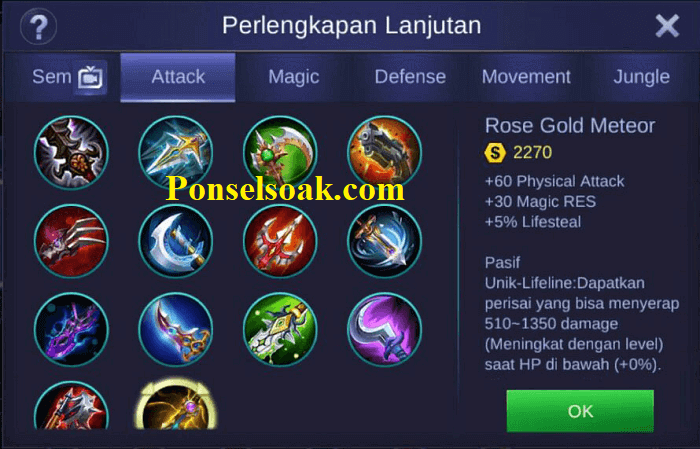 Build Item Gear Hayabusa Mobile Legends Tersakit + Savage + Terkuat 2019