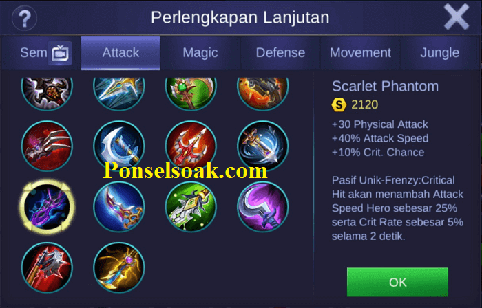 Build Item Gear Zhask Mobile Legends Tersakit + Savage + Terkuat 2019